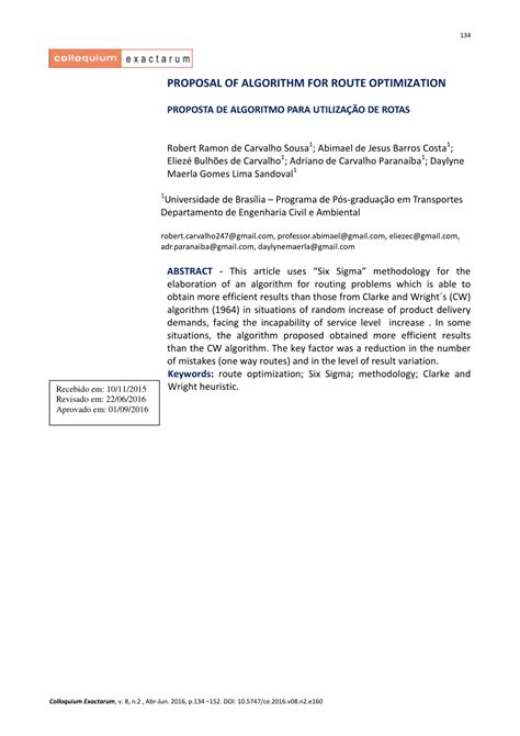 Pdf Proposal Of Algorithm For Route Optimization