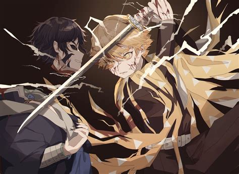 Solve Zenitsu Vs Kaigaku Jigsaw Puzzle Online With 88 Pieces