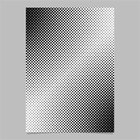 Monochrome Halftone Dot Pattern Flyer Template Vector Brochure Background Stock Vector