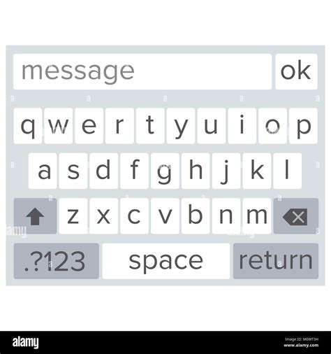 Smartphone Keyboard Vector Alphabet Buttons Modern Mobile Keyboard Vector Flat Illustration