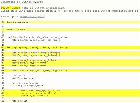 用于 Numpy 用户的 Cython 【布客】cython 中文翻译