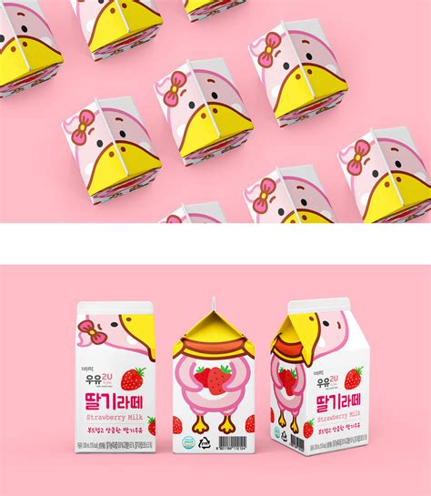 캐릭터를 활용한 우유 패키지 디자인 패키지 포트폴리오 크몽