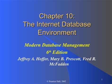The Database Environment Chapter 10 Ppt