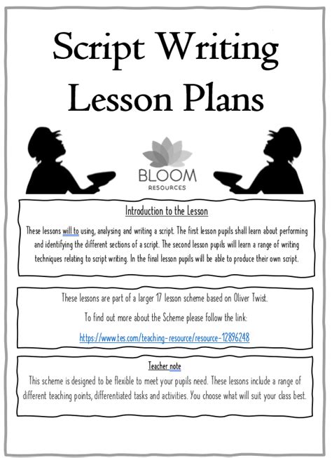 script writing 3 lessons powerpoint and differentiated resources