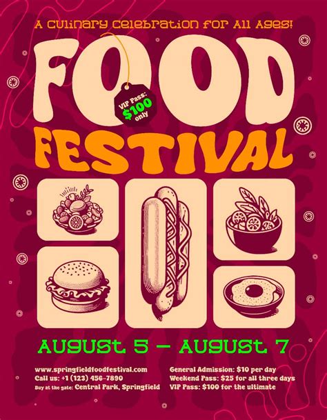 Illustrated Food Festival Flyer Template Freebie Psd Freepsdflyer