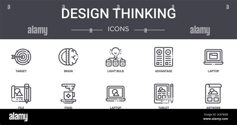 Design Thinking Concept Line Icons Set Contains Icons Usable For Web Logo Uiux Such As Brain