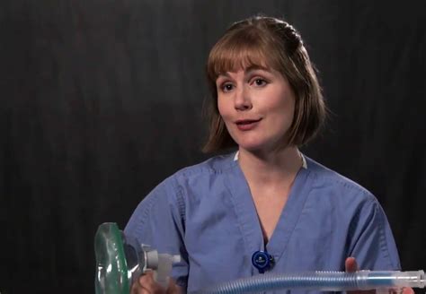 Nurse Demonstrating Nitrous Oxide Mask