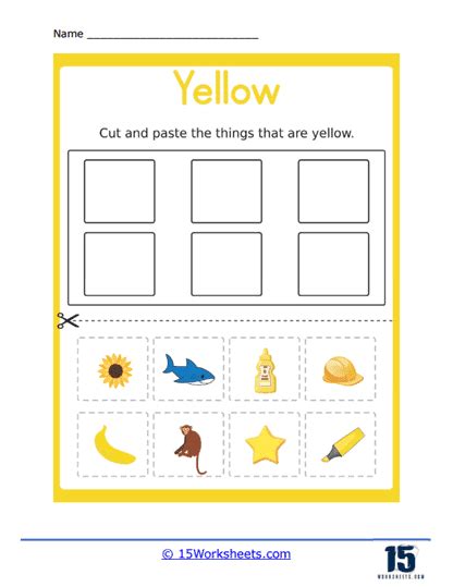 Yellow Worksheets Learning Colors 15