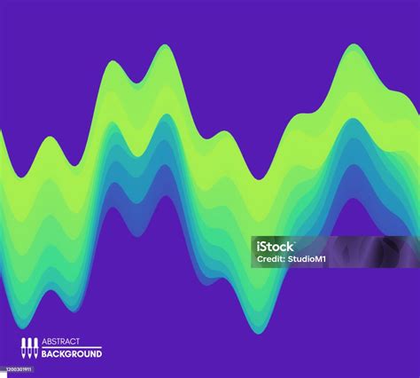 Abstract Waveform Background 3d Technology Style Vector Illustration With Sound Waves Stock