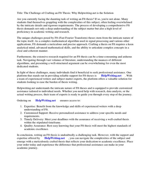Fft Thesis Pdf Discrete Fourier Transform Fast Fourier Transform