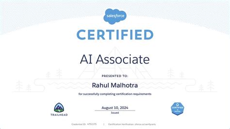 Salesforceai Generativeai Trailblazer Aispecialist Aiassociate… Rahul Malhotra