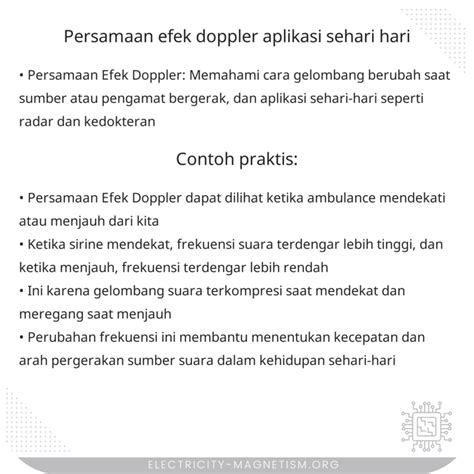 Persamaan Efek Doppler Aplikasi Sehari Hari Electricity Magnetism