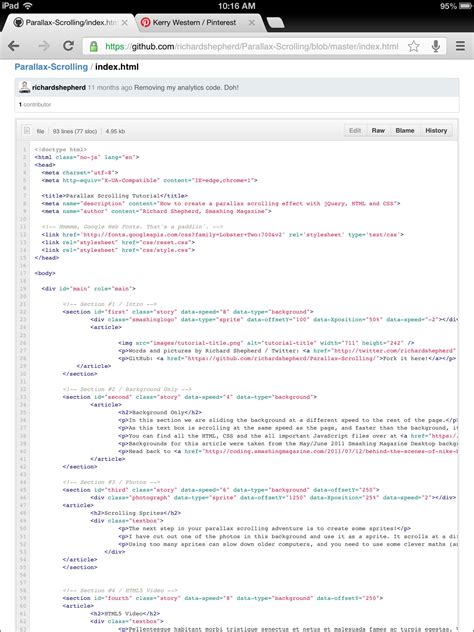 Parallax Scrolling Git Hub Background Diy Parallax Git Jquery Analytics Coding Programming