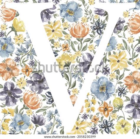 야생화 알파벳 꽃 Abc 절편 수채화 스톡 일러스트 2058230399 Shutterstock