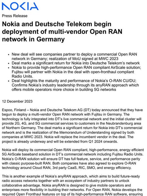 Withings Nokia And Deutsche Telekom Begin Deployment Of Multi Vendor Open Ran Network In