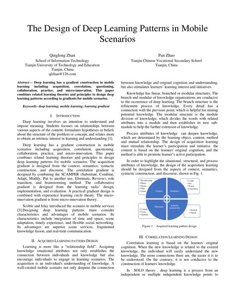 Pdf The Design Of Deep Learning Patterns In Mobile Scenarios