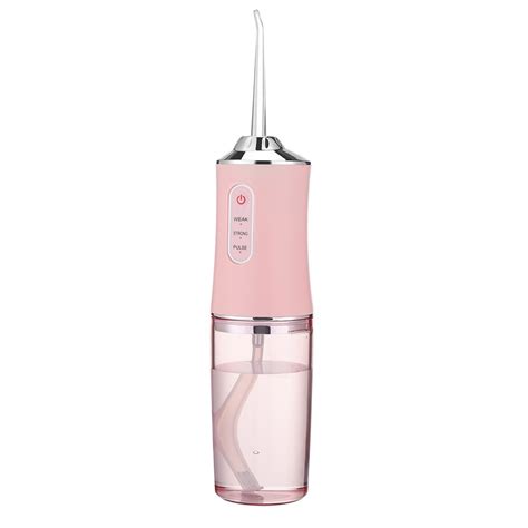 Орален иригатор за вода за уста ултра преносим 8 почистващи глави 220 Ml резервоар розов