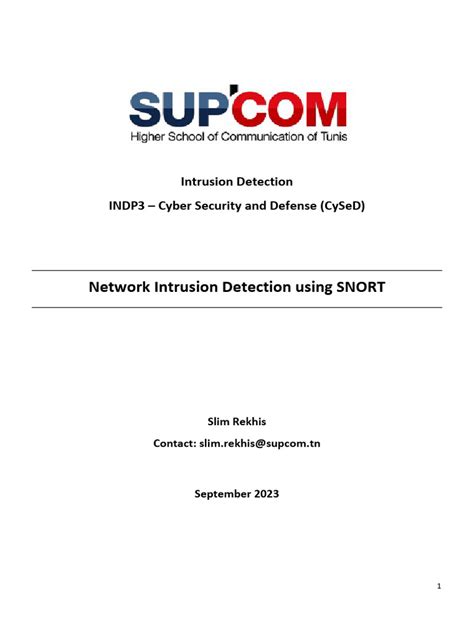 Intrusiondetection Lab1 Snort Pdf System Software Security