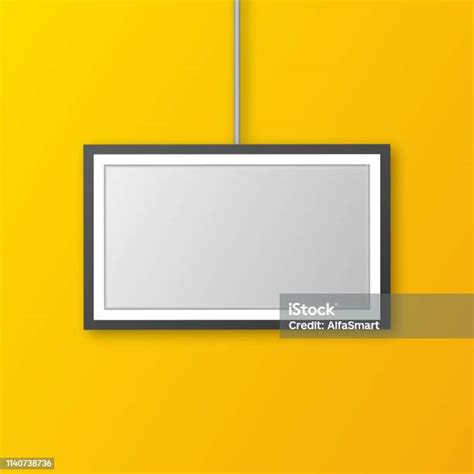 벡터 일러스트 레이 션의 벽 그림 프레임 템플릿 오렌지 배경에 고립 0명에 대한 스톡 벡터 아트 및 기타 이미지 0명 3차원 형태 검은색 Istock