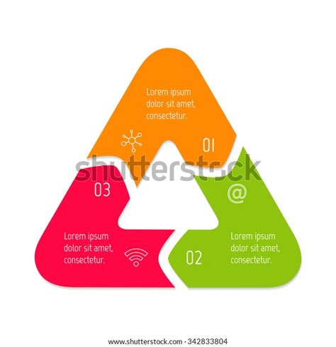 Vector Triangle Connected Infographic Diagram Circular Stock Vector Royalty Free