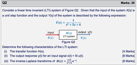 solved q2 marks 20 consider a linear time invariant lti