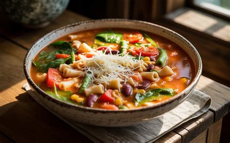 Classic Italian Minestrone Soup With Vegetables And Pasta Blessedish