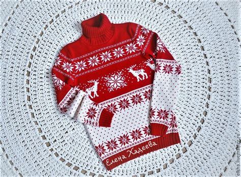 Свитер с оленями - новогодний для Оксаны – заказать на Ярмарке Мастеров ...
