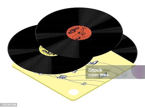 70 년대 예술가들의 작곡이 담긴 오래된 비닐 음악 레코드 모음 뮤지컬 컨셉 흰색 배경에 고립된 아이소메트릭 벡터 C90 카세트 테이프에 대한 스톡 벡터 아트 및 기타