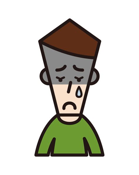 우는 남자의 일러스트 무료 일러스트 소재집 Kukukeke