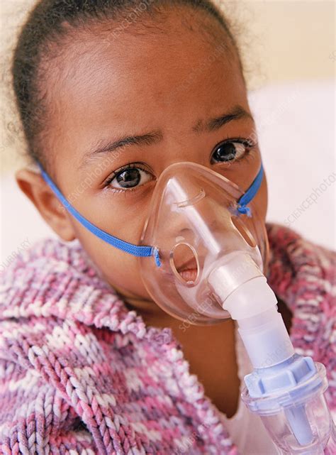 Girl With Asthma Nebulizer Stock Image M109 0226 Science Photo Library