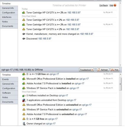 Installed Software Alerts Show As Uninstalled In Timeline After Clearing Spiceworks