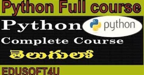 Python Complete Course In Telugu Python Language Full Tutorial In Telugu