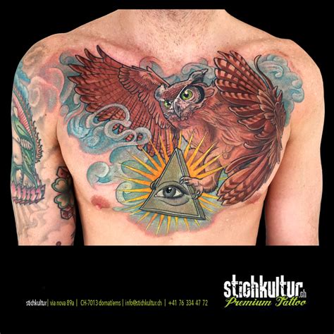 Traditional Hourglass Chest Tattoo