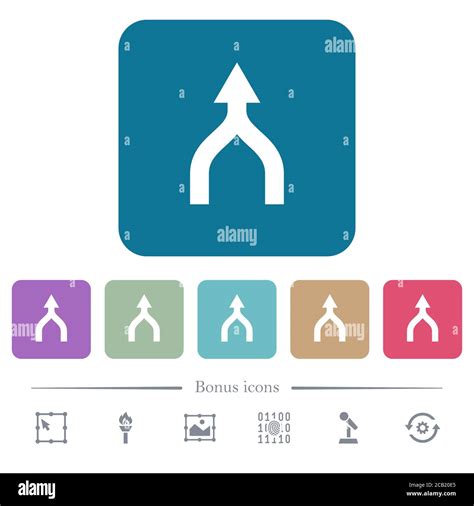 Merge Arrows Up White Flat Icons On Color Rounded Square Backgrounds 6 Bonus Icons Included