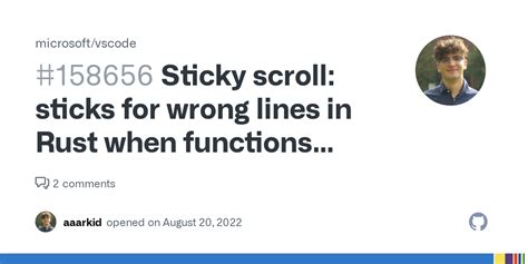 Sticky Scroll Sticks For Wrong Lines In Rust When Functions Have