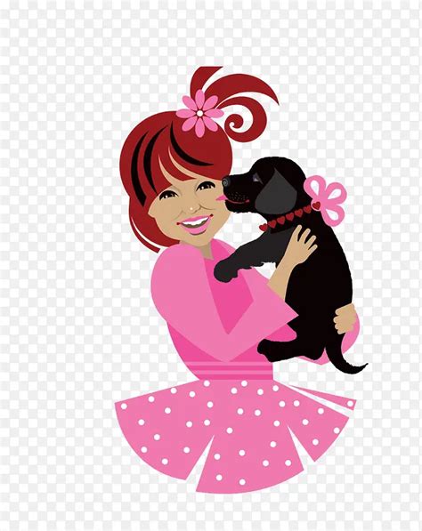 矢量彩色抱狗狗的小公主png图片素材下载图片编号7830252 Png素材网