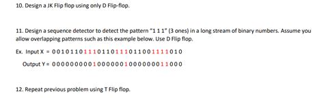 Solved 10 Design A JK Flip Flop Using Only D Flip Flop 11 Chegg Com