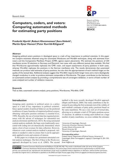 Pdf Computers Coders And Voters Comparing Automated Methods For