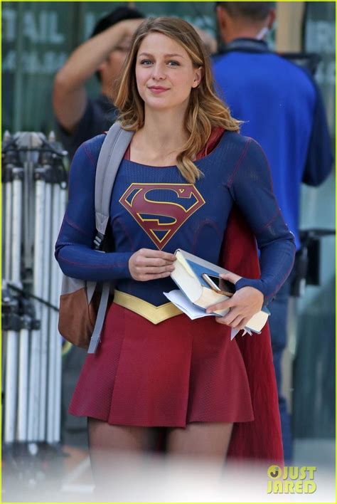 Melissa Benoist Is All Smiles While Filming Supergirl Photo Mehcad Brooks Photos