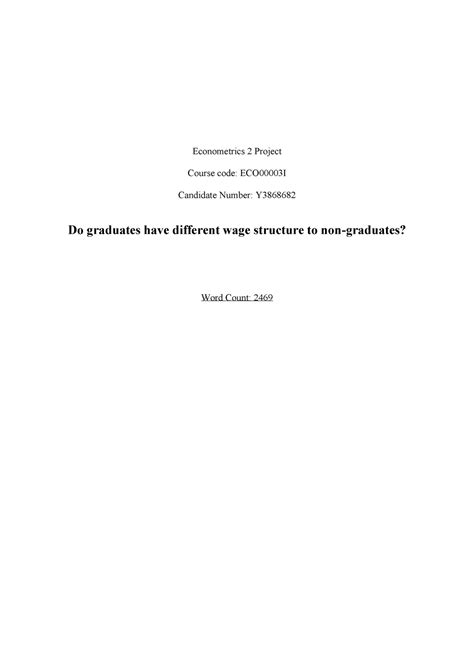 Econometrics For Submission Warning Tt Undefined Function 32 Econometrics 2 Project Course