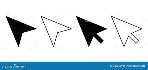 Cursor Icon Set Mouse Arrow Click Vector Graphic Elements Black Pointing Symbol Computor And