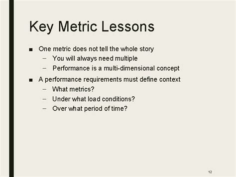 PERFORMANCE METRICS Software Performance Engineering How Will