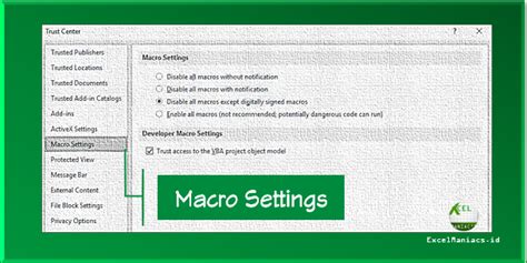 Cara Mengaktifkan Macro Excel Excelmaniacs