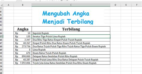Cara Mengubah Angka Menjadi Huruf Terbilang Di Excel Belajardanedukasi