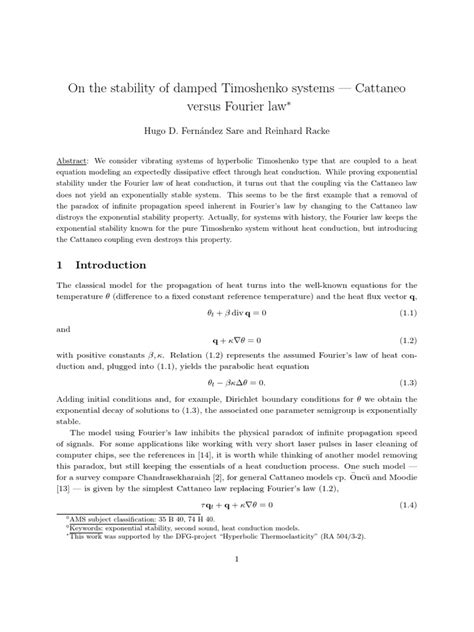 Pdf Cattaneo Y Fourier Dokumentips