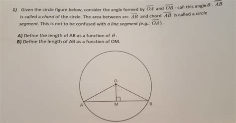 Solved Given The Circle Figure Below Consider The Angle