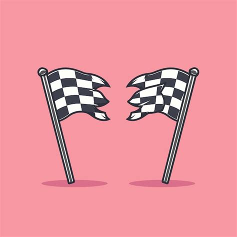 Premium Vector Checkered Finish Line Flags On Pink Background