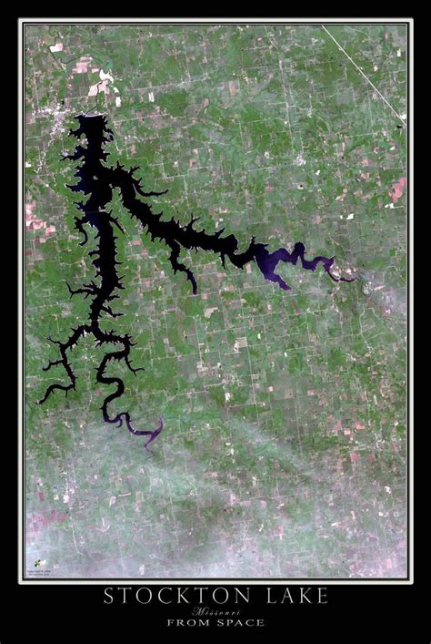 Stockton Lake Missouri Satellite Poster Map