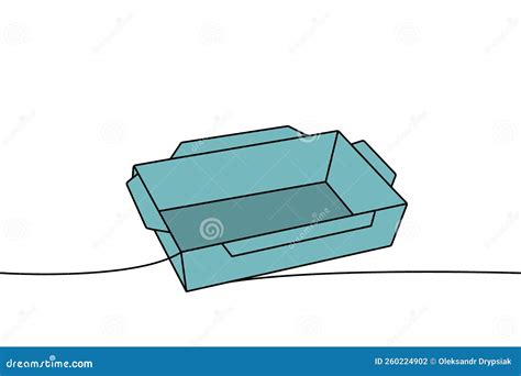 Disposable Paper Burger Box One Line Colored Continuous Drawing Empty Cardboard Boxes Bags For