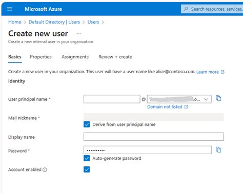 While Creating New User Account In Microsoft Entra Id It Is Showing